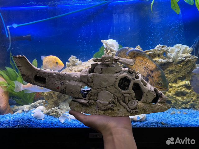 Украшение для аквариума грот вертолет