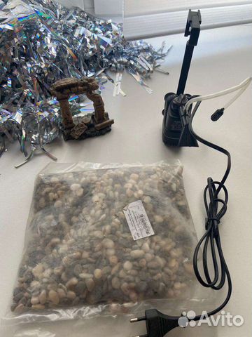 Набор для аквариама (фильтр+фигурка+грунт)