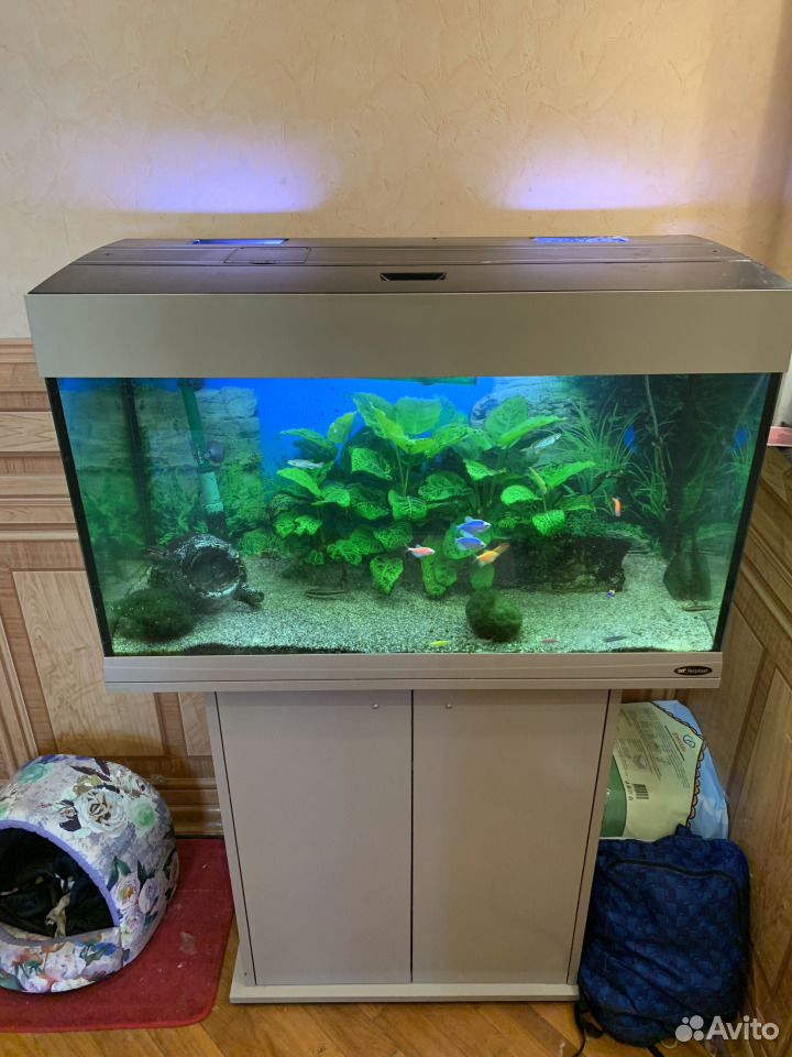 Аквариум Ferplast Dubai 80 (бежевый) с тумбой